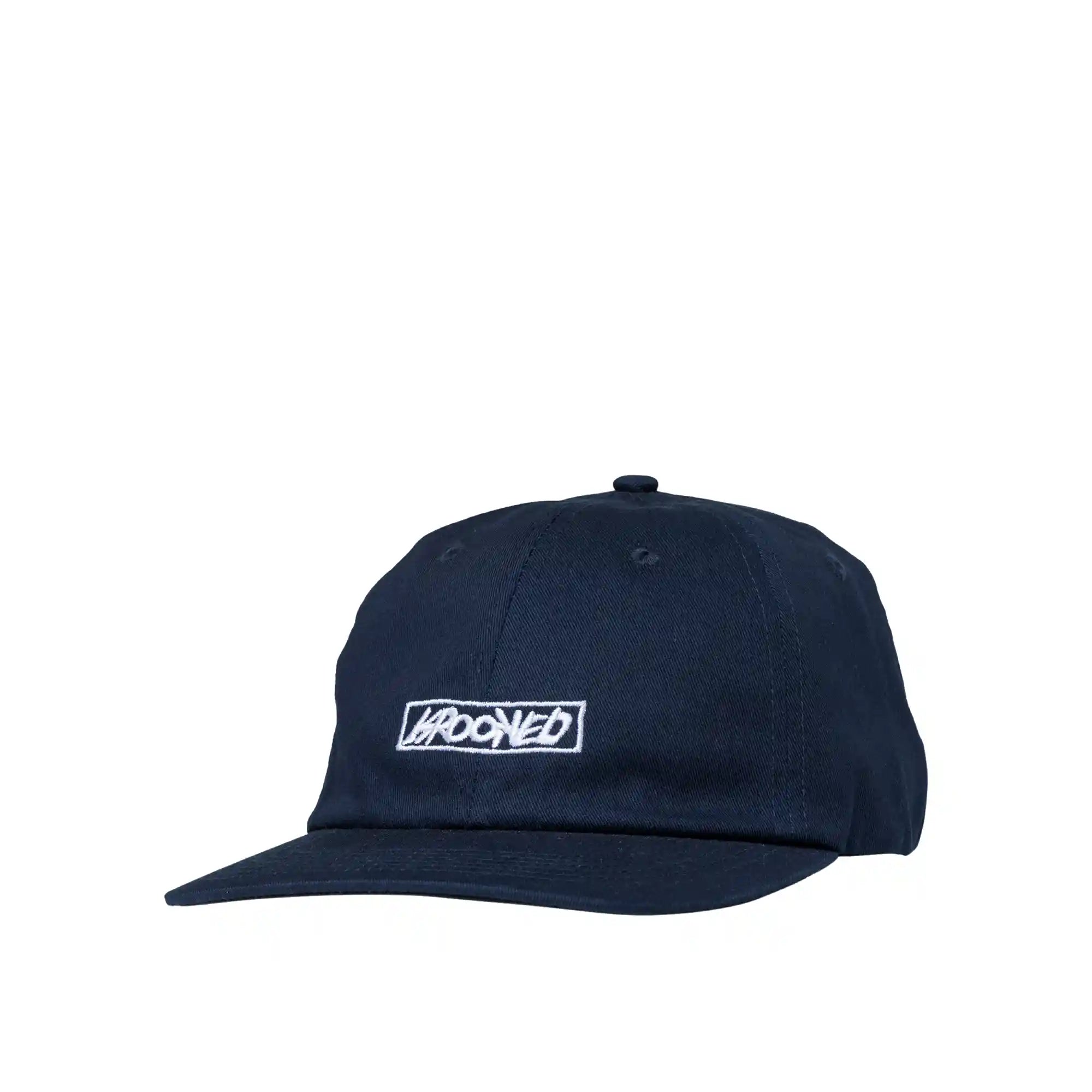 Krooked Moonsmile Script Strapback, navy/white – Tiki Room Skateboards